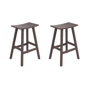 westintrends malibu 29 inch outdoor bar stools set of 2, all weather resistant poly lumber adirondack bar height stools, dark brown