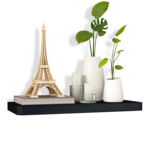 athenee home soho floating shelf 24" - wall mount display (9.8 x 23.6 x 1.5), black