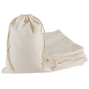 hrx package 20pcs muslin bags 5x7 inch, cotton drawstring pouches sachet bags for gift party favors jewelry diy