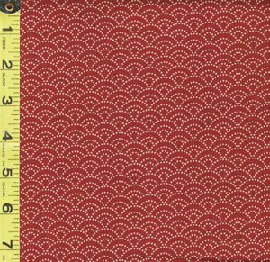 shibori dragon japanese - sevenberry kasuri collection - small dotted wave (seigaiha) - sb-88222d3-4 - brick red - by the half yard