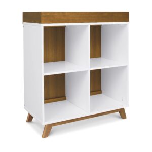 davinci otto convertible changing table and cubby bookcase in white and walnut