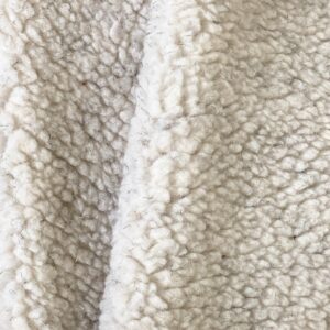 david textiles solid cream berber sherpa fleece fabric by the yard, multi