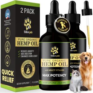 billion pets - hemp oil for dogs and cats - helps with anxiety, pain - hip and joint support - calming treats