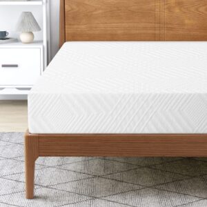 liferecord 8 inch full mattress in a box, gel memory foam mattresses made in usa for full bed, medium firm, white