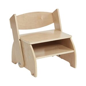 ecr4kids flip-flop step stool and chair, kids furniture, natural