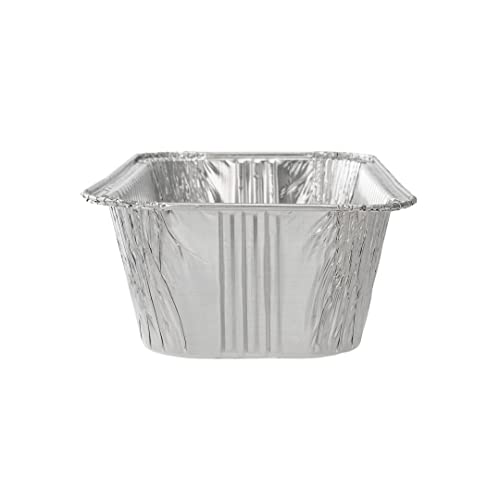 Restaurantware Foil Lux 12.5 x 6.5 Inch Loaf Foil Pans 25 Oven-Ready Foil Trays Lids Sold Separately 1/3 Third-Size 5 LB Silver Aluminum Disposable Baking Pans Freezable