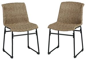 signature design by ashley outdoor amaris resin wicker patio chair, 2 count, brown