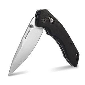 duratech folding pocket knife, edc pocket knife with stainless steel blade, g10 handle folding knives, drop point blade, carry pocketclip