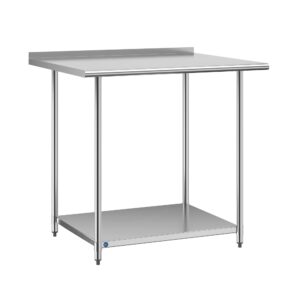 krollen industrial 30" x 36" 18 gauge 430 stainless steel work table with undershelf