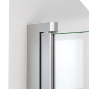 DreamLine Aqua-Q Swing 34 in. W x 58 in. H Frameless Tub Door in Brushed Nickel