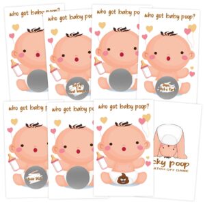 hooqict baby shower scratch off game 49 cards boys girls dirty diaper baby shower party games what's in my diaper raffle cards door prizes who got poopie gender reveal games supplies lottery tickets