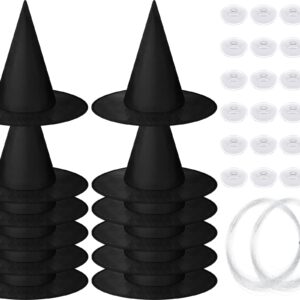 SATINIOR Witch Hat Halloween Costume Witch Hat Hanging Witch Hat with Hanging Rope Accessory and Transparent Seamless Hooks (Classic,12 Pcs)