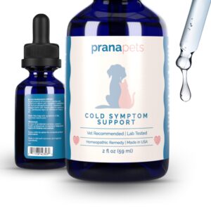 pranapets cold symptom support for cats & dogs | natural formula safely aids with colds, seasonal allergies & kennel cough | helps open airways for easy breathing