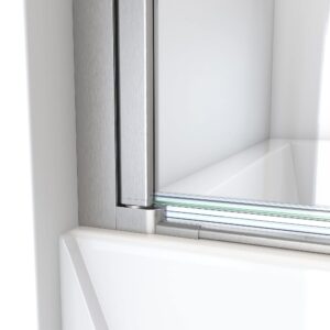 DreamLine Aqua-Q Swing 34 in. W x 58 in. H Frameless Tub Door in Brushed Nickel