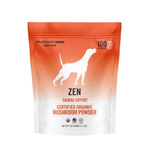 om mushroom matrix pet - canine | zen matrix mushroom blend | usa grown human-grade organic mushroom powder pet supplement | calming soothing support for dogs & cats | 200 grams, 7.1 oz