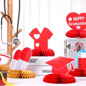 9 pieces nurse graduation honeycomb centerpiece nurse graduation party decoration nurse table centerpiece for nurse graduation party favor supplies