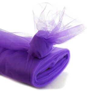 54" by 25 yards premium tulle fabric bolt for crafts, weddings, party decorations, gifts - purple