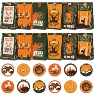 24 pcs hunting party bags hunting birthday goodie bags camo gift bags with 24 pcs stickers hunting party favors candy treat bags for christmas birthday baby shower party boys girls gifts