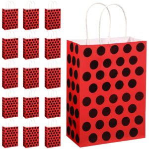 16 pack ladybug party bags ladybug candy bag ladybug treat paper bags ladybug favor bags with handles red black polka dots bags for baby shower ladybug themed birthday party supplies