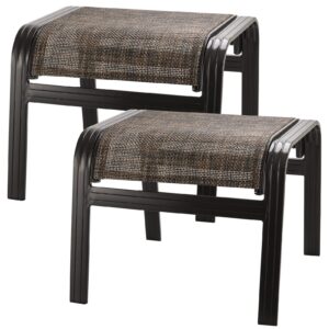 blacky rabbit outdoor ottomans for patio footrest metal chairs patio footstools furniture outside stools small seat set of 2 brown, 2 pack-brown, 22''*20''*17''