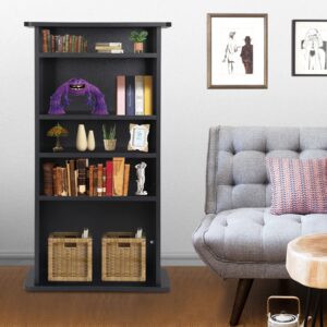 saicool 5 shelf bookcase 5 tier wooden multimedia storage media cabinet dvd rack, adjustable shelves organize a mix of media storage furniture 240 cds dvds or 132 blue-ray/video games book