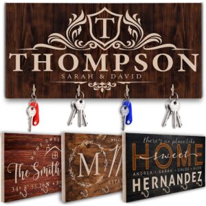 zexpa apparel personalized wood key hooks for wall customized housewarming wooden gift | c5