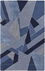 feizy rugs - nash tufted graphic wool rug, navy blue/opal gray, 10ft x 14ft area rug