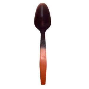 Color Changing Reusable Spoons, Pack of 25 ORANGE TO BLACK, reacts to cold food temperatures and changes color -yogurt, ice cream, gelato, cold drinks - PACKED IN USA