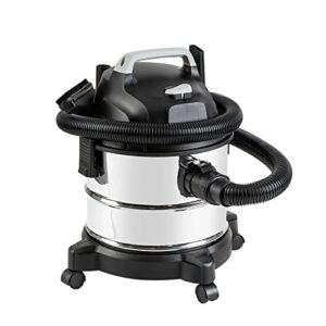 amazon basics wet dry vacuum cleaner, 4 gallon shop, 3 hp stainless steel, grey/black