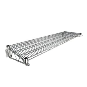 krollen industrial 18" x 60" chrome wire wall mount shelf