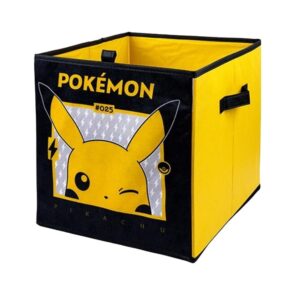 hox kids pokemon collapsible storage boxes with handles | durability & high-quality fabric foldable storage cubes | compatible ikea kallax furniture | perfect for organising kids room & playroom