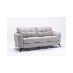 lilola home callie light gray velvet fabric sofa