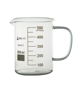 usa lab 500ml beaker mug with handle borosilicate 3.3 - usalab