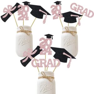 rose gold graduation party centerpiece photo table decoration grad sticks glitter favors gift ideas 16 pieces