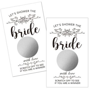 haizct 50 pack flower plants bridal shower scratch off game cards for country wedding, bridal shower, bridal lottery tickets, wedding shower ideas (let's shower the)