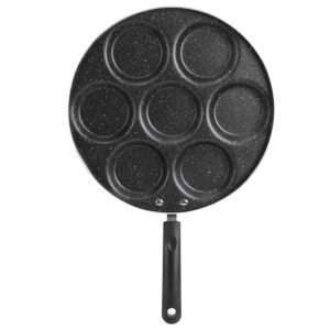 topincn 7-cup egg frying pan, egg cooker pan, pancakes frying pan, non-stick coating pancakes fried eggs, plett crepes burger maker kitchen eye pan with gas stove induction cooktop kit