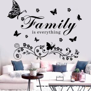 wall decor sticker vinyl wall art decal removable wall stickers quotes family is everything wall decals family wall art letters wall decal word lettering wall sticker for living room bedroom dining room kitchen.