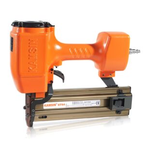 kamsin st64 14 gauge heavy duty pneumatic concrete t nailer, fits 3/4 inch to 2-1/2 inch t nails, air power concrete t nail gun/brad nailer for truss building, concrete brick nailing and hardwood