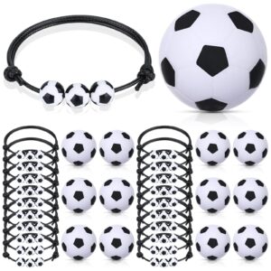 32pcs soccer party favors soccer charm bracelets sports 1.6" mini foam soccer stress ball set for school carnival reward team birthday graduation party gifts soccer game goodie bag favors decorations