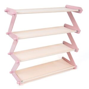 trtrin toddler shoe rack, light pink kids shoe rack-can hold 8-12 pairs baby shoes, simple installation, for entryway/hallway/bedroom/bathroom.