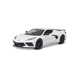 maisto 1:24 assembly line 2020 chevrolet corvette stingray coupe, white