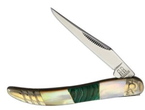 stoorx toothpick malachite and pearl open folding pocket knife 2034 outdoor survival hunting knife by survival steel