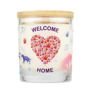 one fur all welcome home candle - pet-friendly candle - gifts for pet parents - pet odor eliminator candle - non-toxic scented candles, gotcha day dog gift