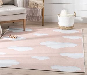 well woven clouds rug coral 5' x 7' apollo kids collection