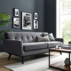 modway engage performance velvet sofa, gray