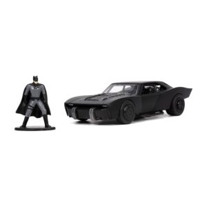 jada toys hollywood rides 2022 batmobile w/batman fig 1/32 vehicle black