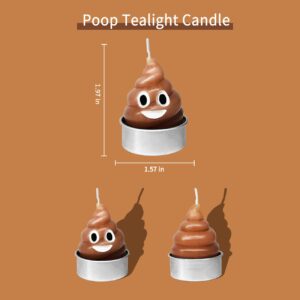 Poop Tealight Candles, LONCESS Smokeless Tea Lights Candles for Birthday Party, Home Decor, Funny Spoof Gift, Christmas Gifts, Cake Topper，New Year Gift, Handmade Cute Small Candles, 6 Pieces