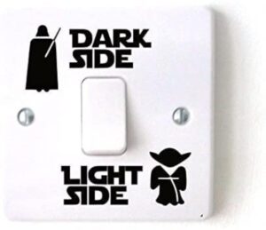 dark light side switch vinyl decal sticker child room lightswitch wall sticker (set of 2, 1.5" x 1.5")