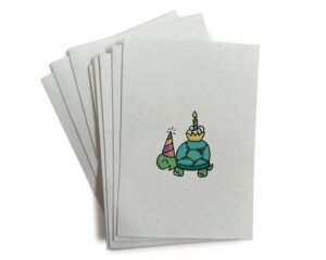 sugartown greetings party animals birthday cards - 24 turtle note cards with envelopes - birthday thank you cards for kids