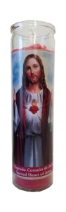 sacred heart of jesus (sagrado corazon de jesus) red devotional candle